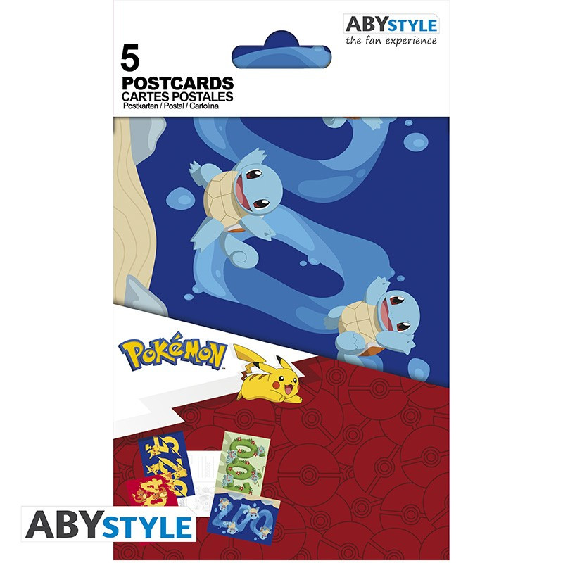 Pokemon - 5 Cartes postales - Starters Génération 1